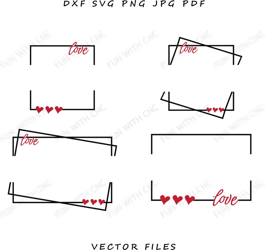 Love Frame Bundle, Valentines Day Frame Set, Split Square and Rectangle ...