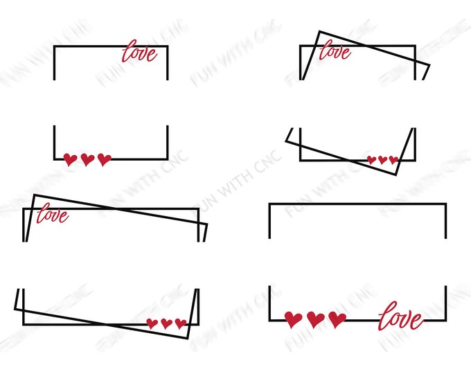 Love Frame Bundle, Valentines Day Frame Set, Split Square and Rectangle ...