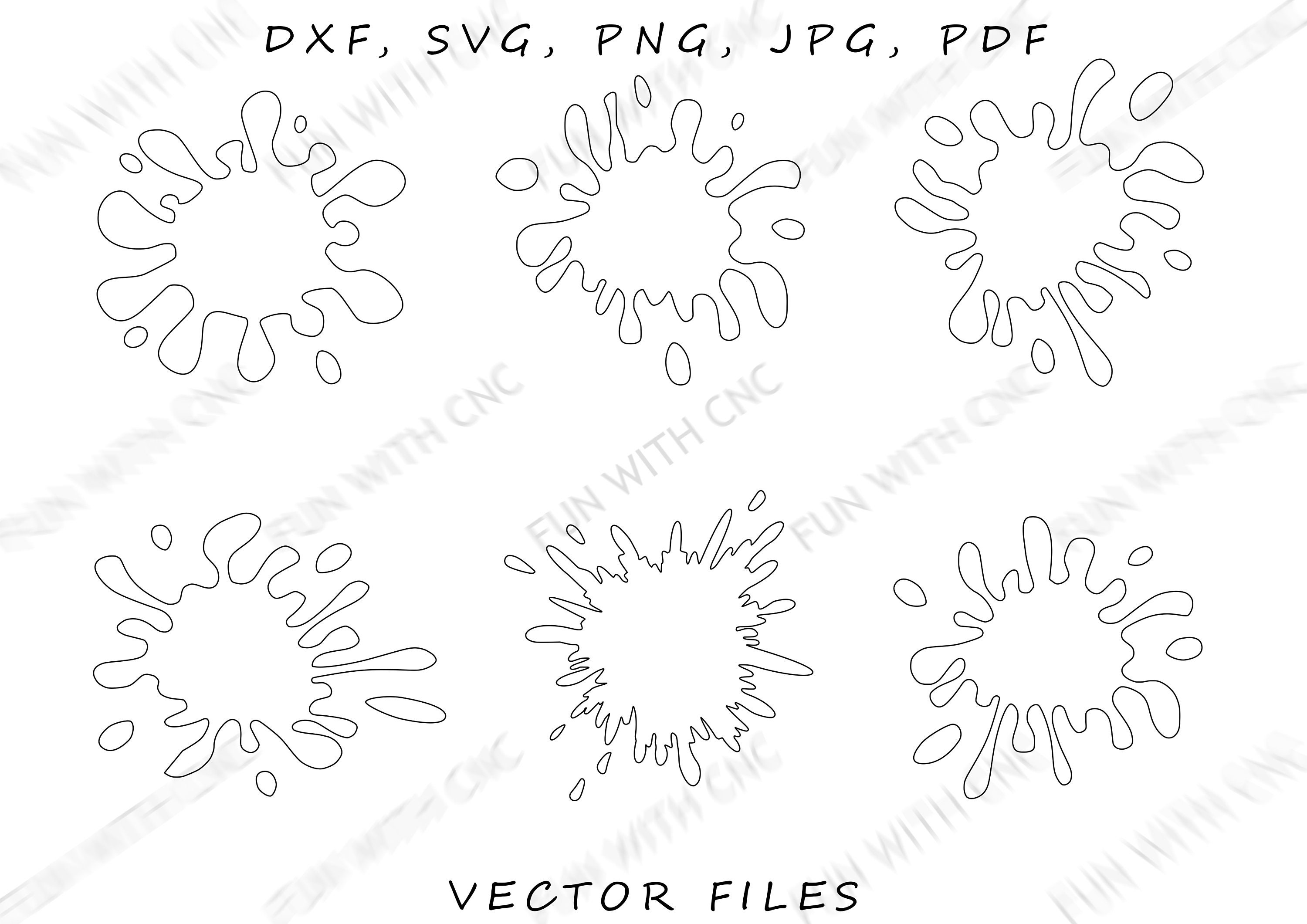 Paint Splash Clipart, Paint Splatter Svg Bundle, Paint Streak Blob Png ...