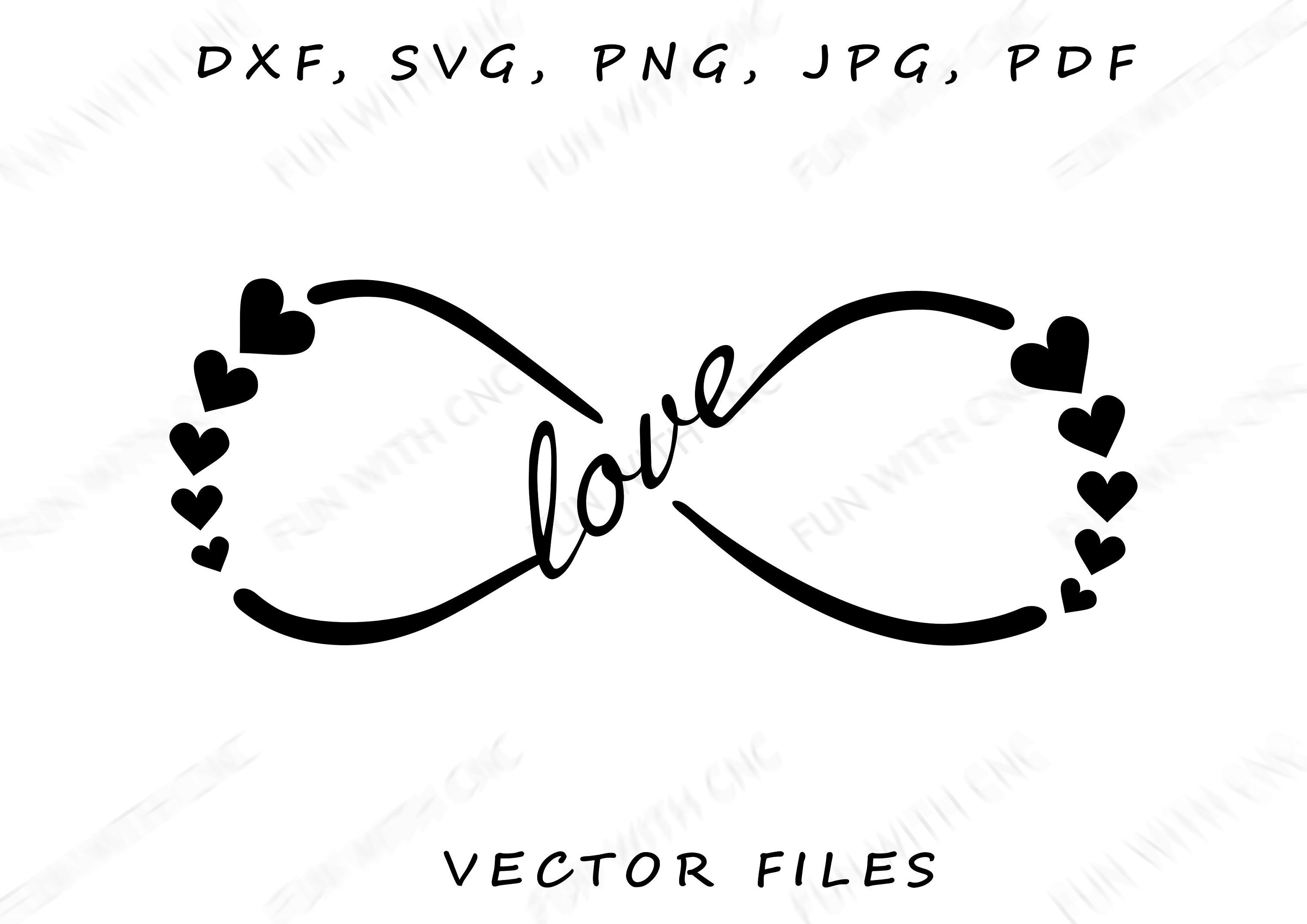 Infinity Love With Hearts | Infinity Loop | Digital Clipart for Your ...