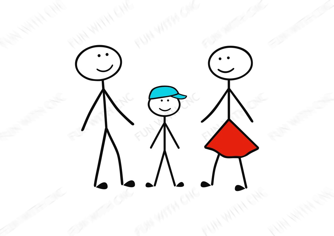 Stick People Family Of 3