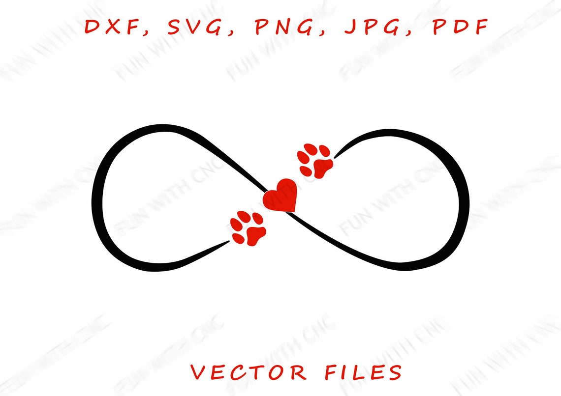 Infinity Love Dog Paw an a Heart Vector Files for Your Diy Projects ...
