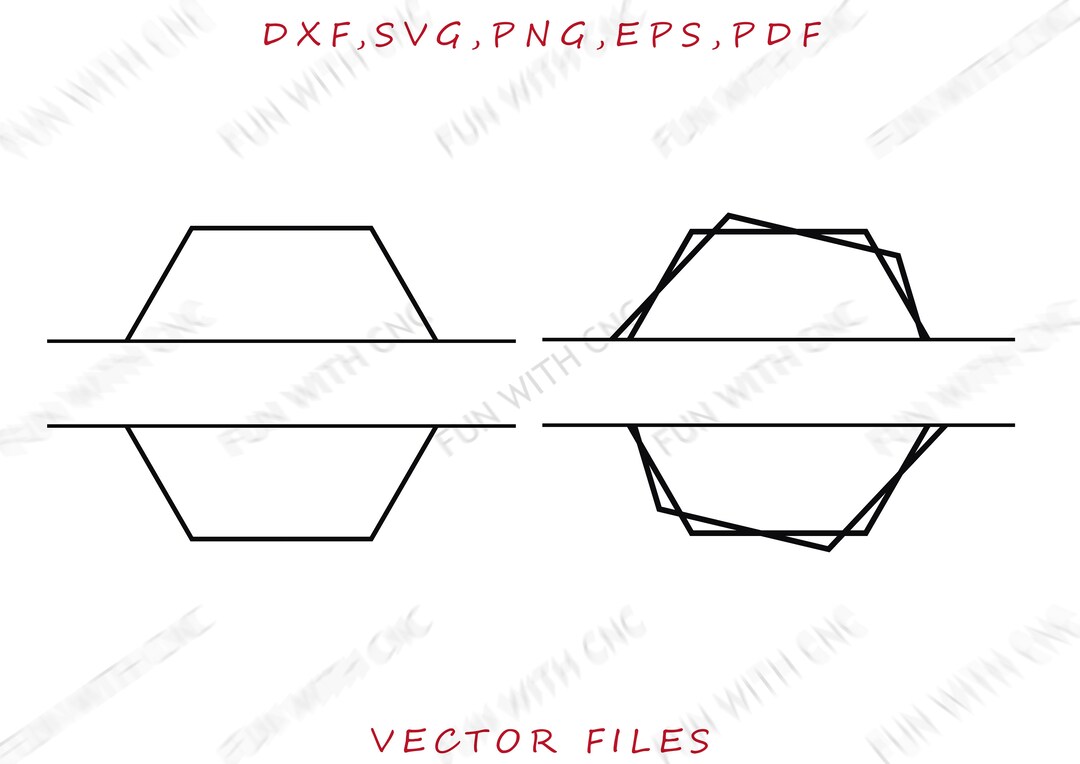 Hexagon Split Frame With a Line Svg | Geometric Shapes | Simple Svg ...