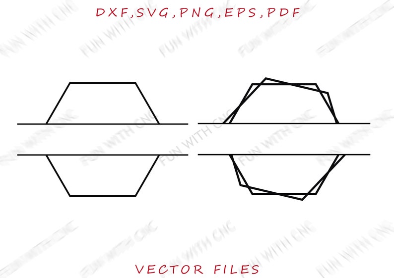 Hexagon Split Frame With a Line Svg | Geometric Shapes | Simple Svg ...