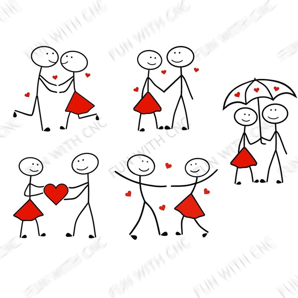 Stick Figures Couple - Etsy