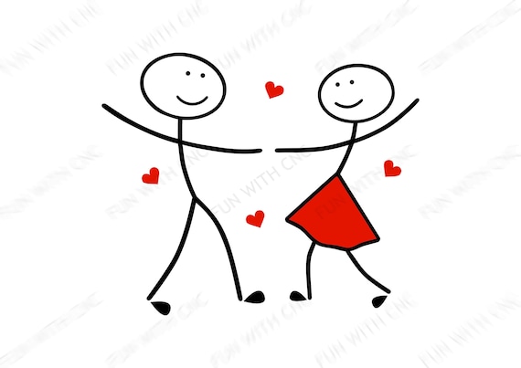 Cute Couple Dancing With Love Dance Couple Stick Figures Etsy