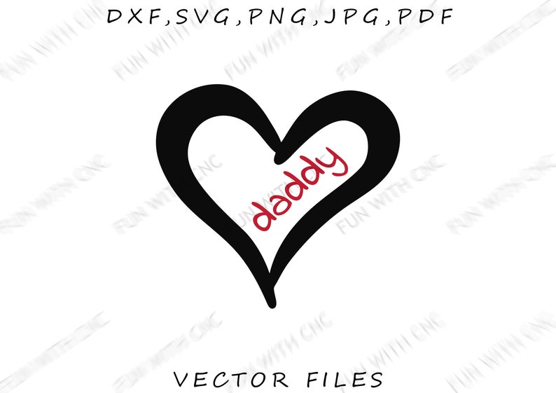 Heart for Daddy Svg Happy Fathers Day Dad Svg 3 Black - Etsy
