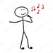 Singing Stick Figure Singer Clipart Singing People Svg Music Png ...