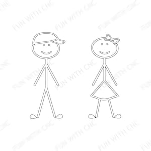 Brother and Sister Stick People Illustration, Boy and Girl Stick ...