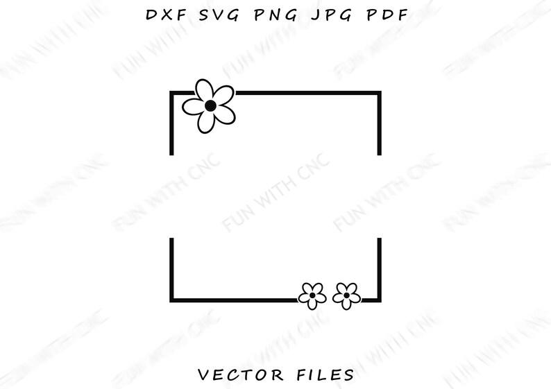 Square and Double Square Digital Frame With Daisy Flowers, Instant ...