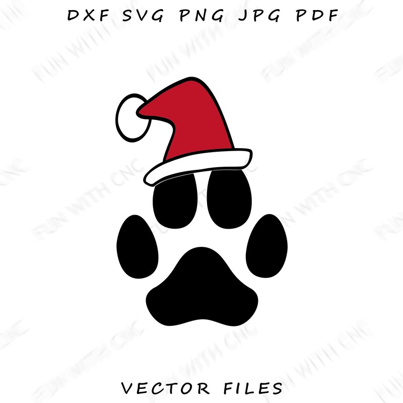 Christmas Paw Print - Etsy
