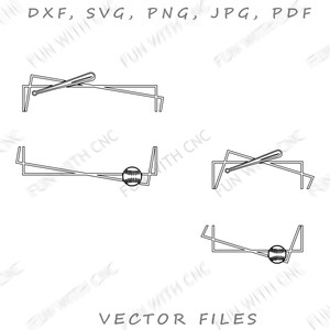 Baseball Split Frame Set of 2 With Bat and Baseball Ball, Double ...