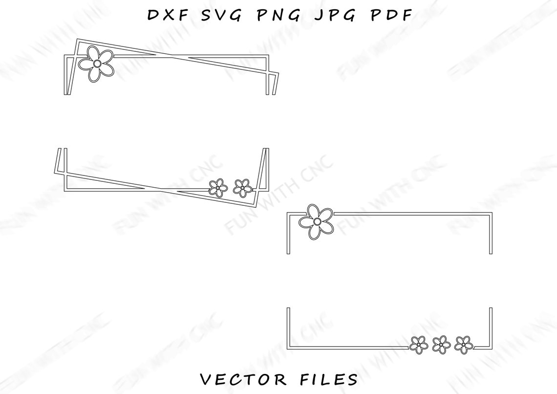 Rectangle and Double Rectangle Digital Frame With Daisy Flowers ...