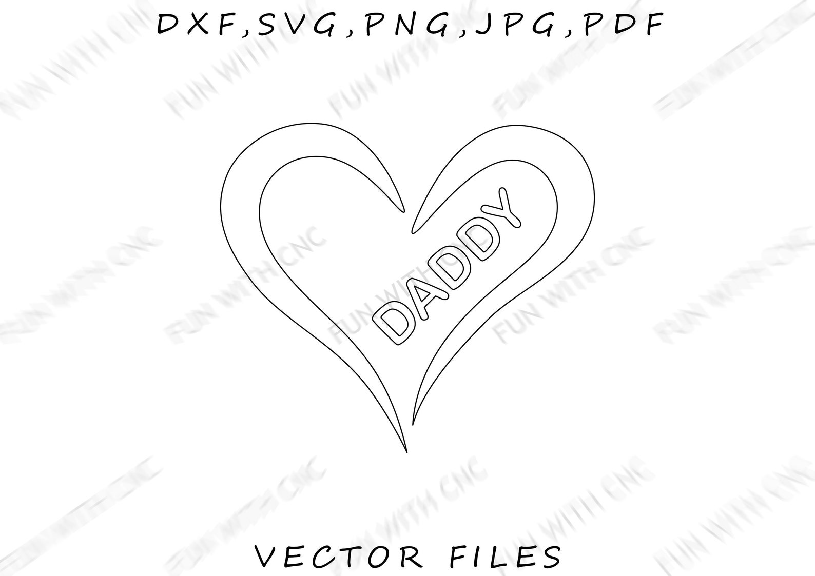 Happy Fathers Day Heart for Daddy Svg Dad Svg 3 Black - Etsy