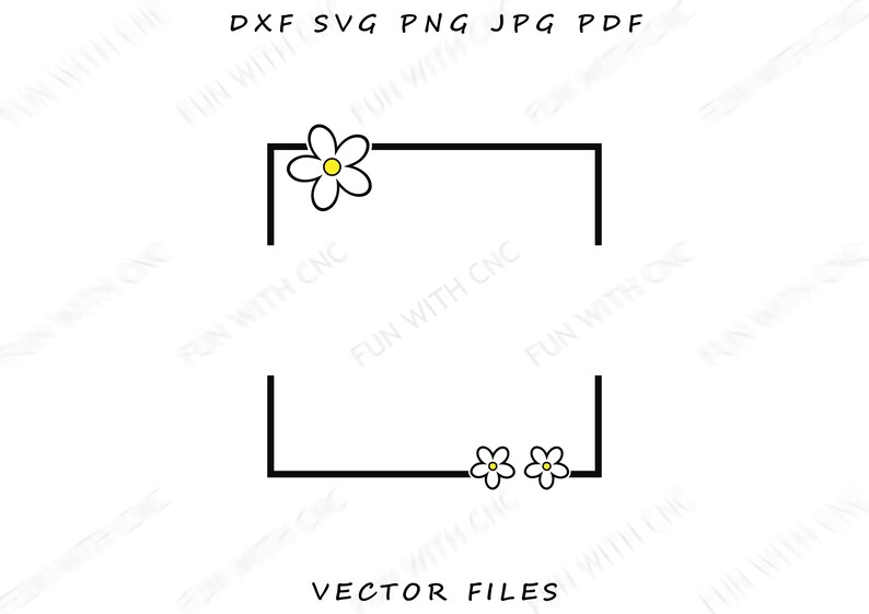 Square and Double Square Digital Frame With Daisy Flowers, Instant ...