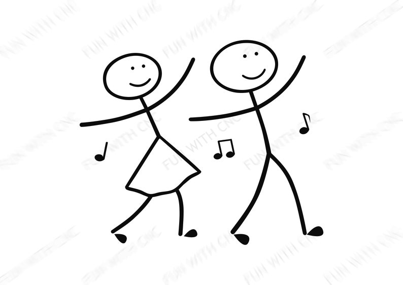 Dance Lovers Couple | Stickman Couple Dancing | Cricut Cut File ...