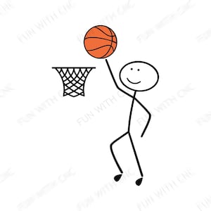 Stick Figure Basketball Player Illustration, Stick People Clipart, Svg ...