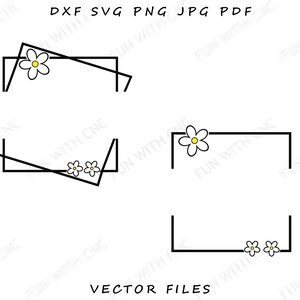 Square and Double Square Digital Frame With Daisy Flowers, Instant ...