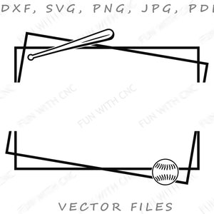 Baseball Double Rectangle Split Frame With a Baseball Bat and Baseball ...
