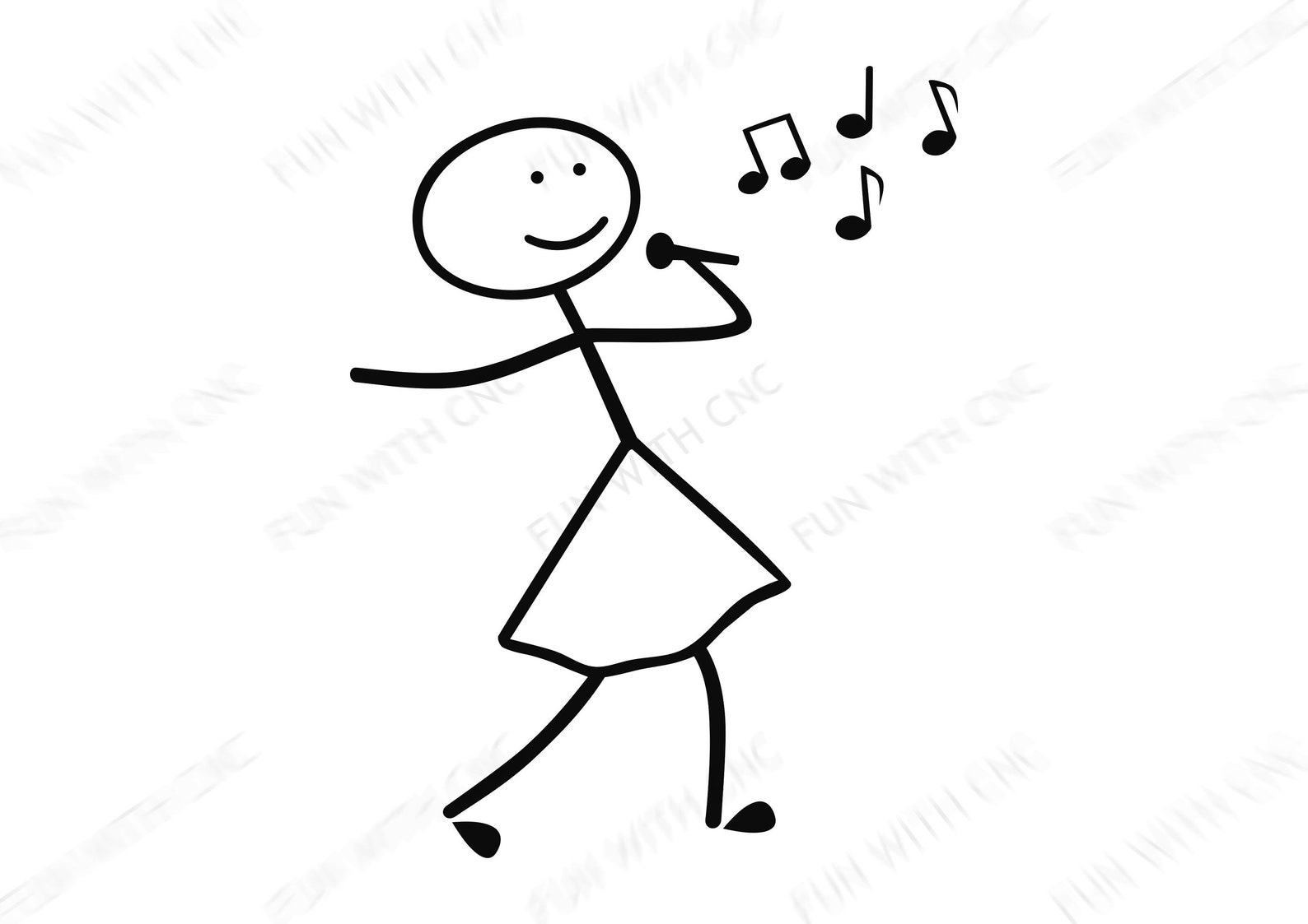 Singing Girl Stick Figure, Music Svg, Music Lover Design Idea, Singing ...