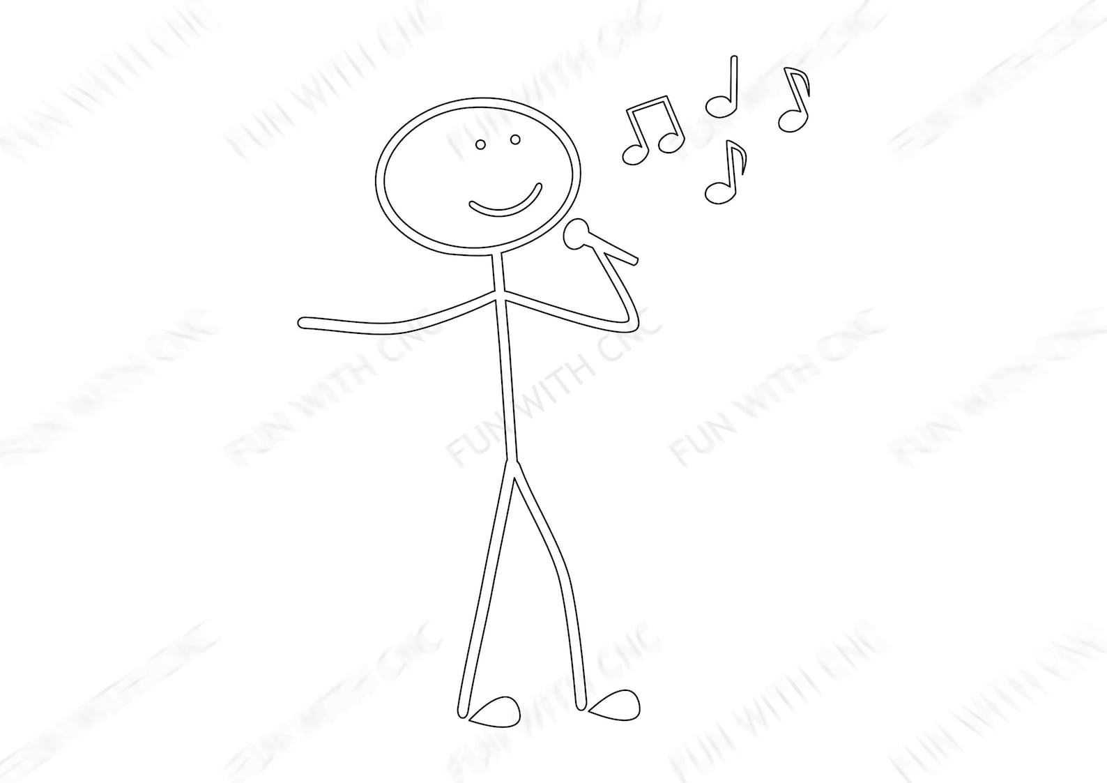 Singing Stick Figure | Singer Clipart | Singing People Svg | Music Png ...