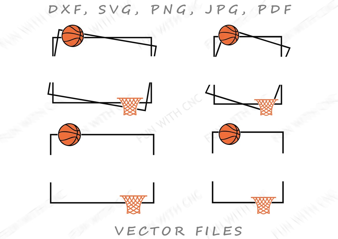Basketball Split Frames With Ball and a Basketball Hoop With a - Etsy