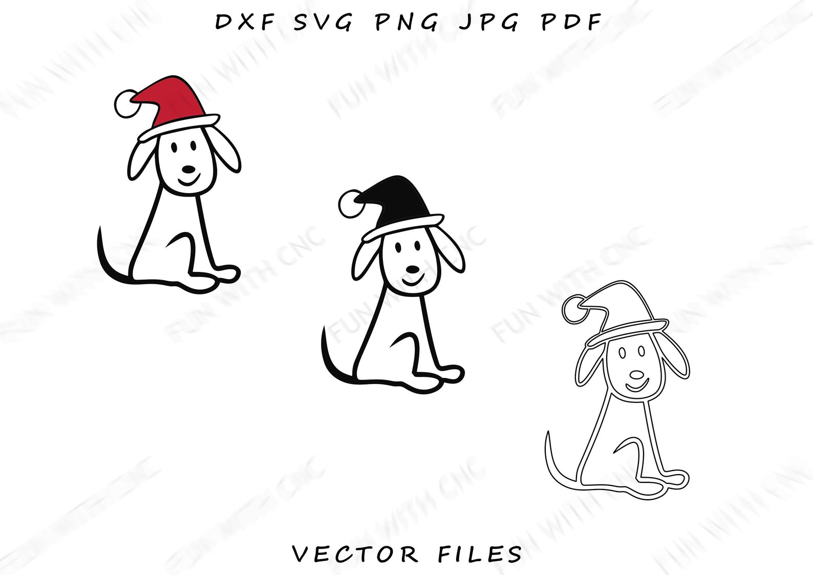 Dog and Cat With Santa Hat Cliparts Instant Download Files - Etsy