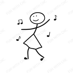 Stick People Dancing Girl, Two Dance Moves in One - Galentine's Day Svg ...