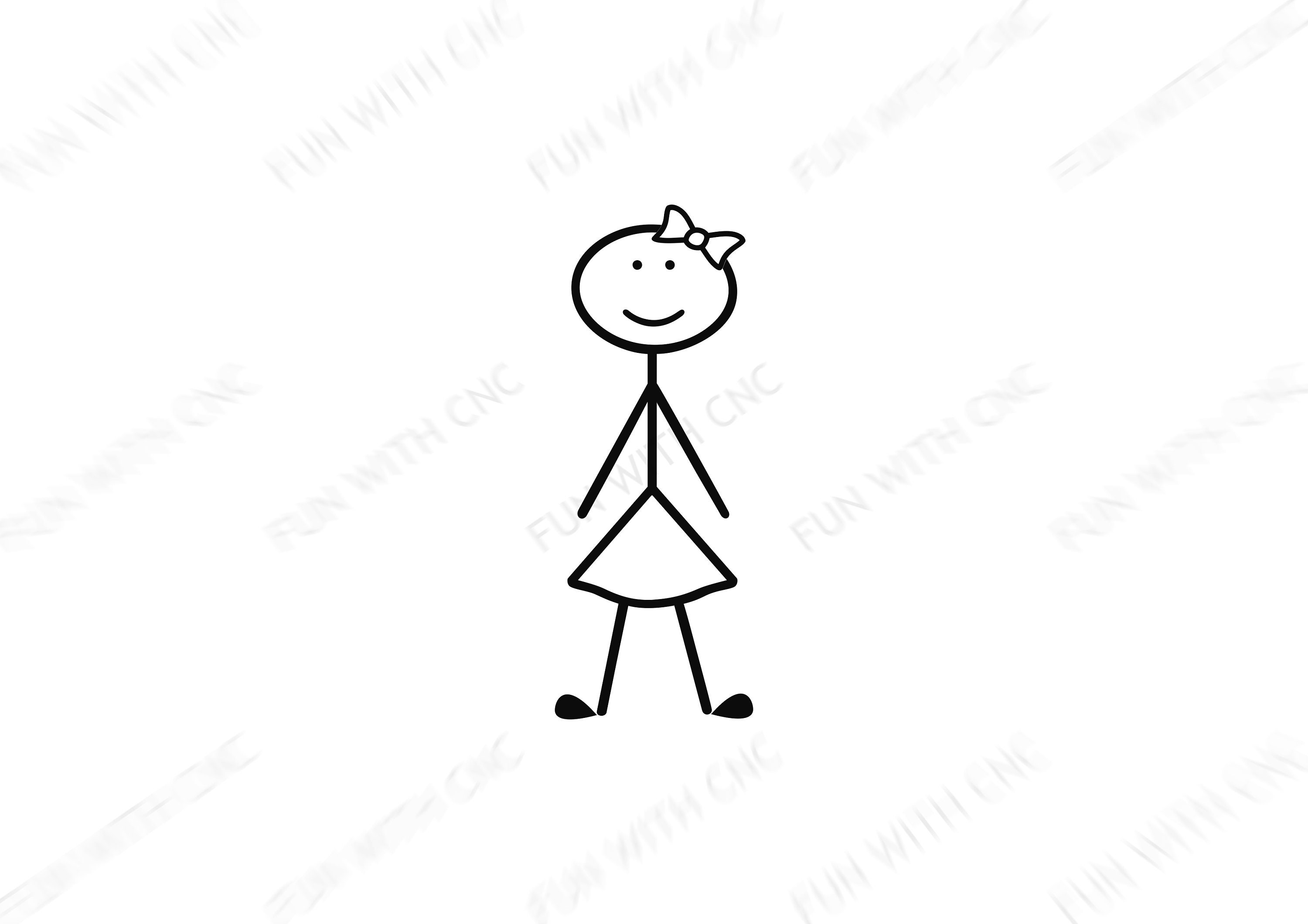 Brother and Sister Stick People Illustration, Boy and Girl Stick ...