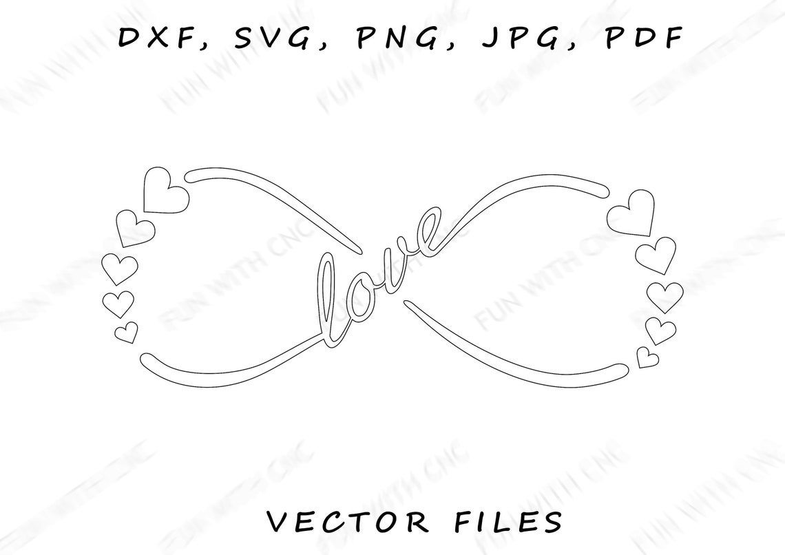 Infinity Love With Hearts Infinity Loop Digital Clipart for Your Diy ...