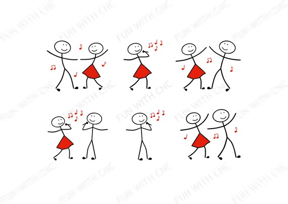 Dancing Stick People Clip Art