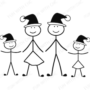 Stick People Christmas Family Svg, Christmas Stick Figure Clipart ...