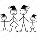 Stick People Christmas Family Svg, Christmas Stick Figure Clipart ...
