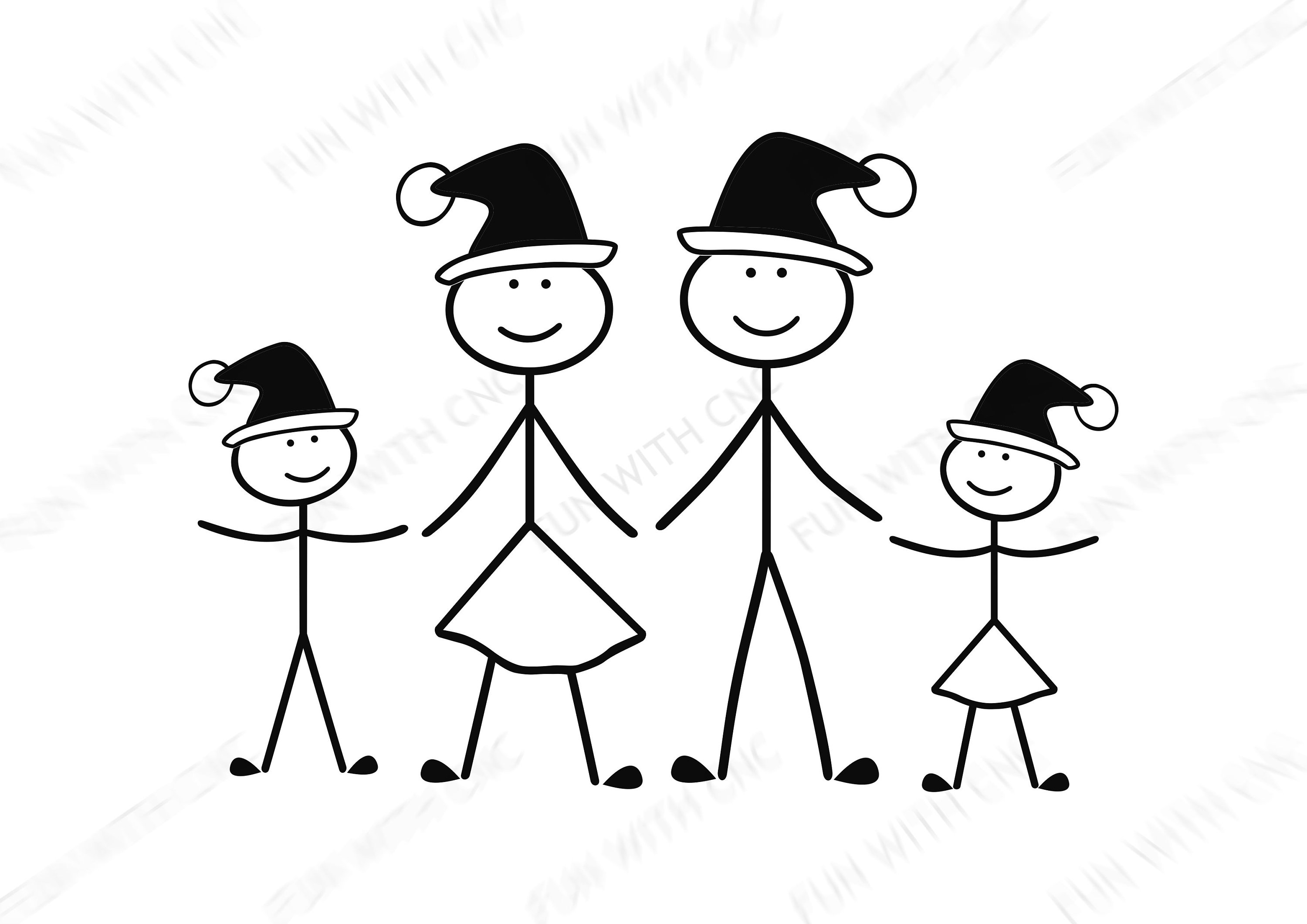 Stick People Christmas Family Svg, Christmas Stick Figure Clipart ...