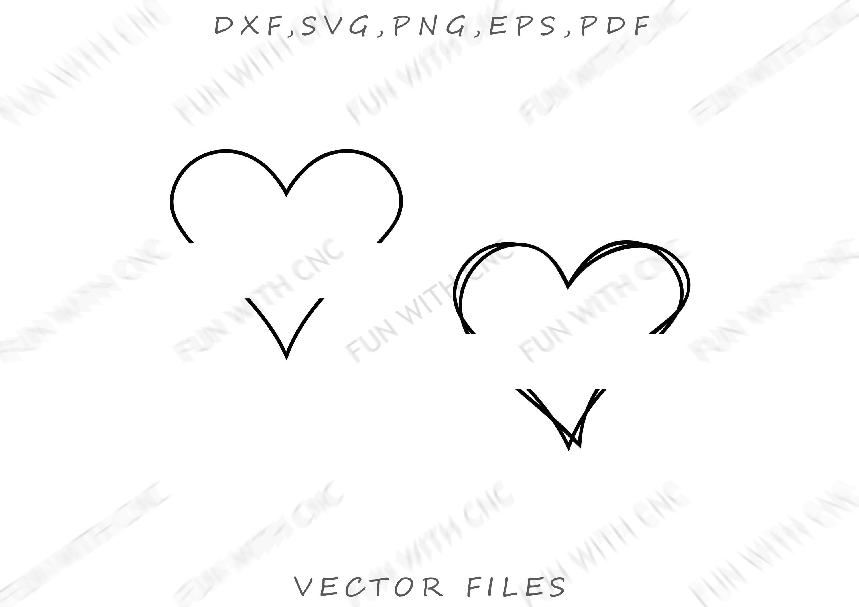 Heart Split Frame Svg: Double & Single Line (digital Files) - Etsy