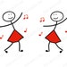 Stick People Dancing Girl, Two Dance Moves in One - Galentine's Day Svg ...