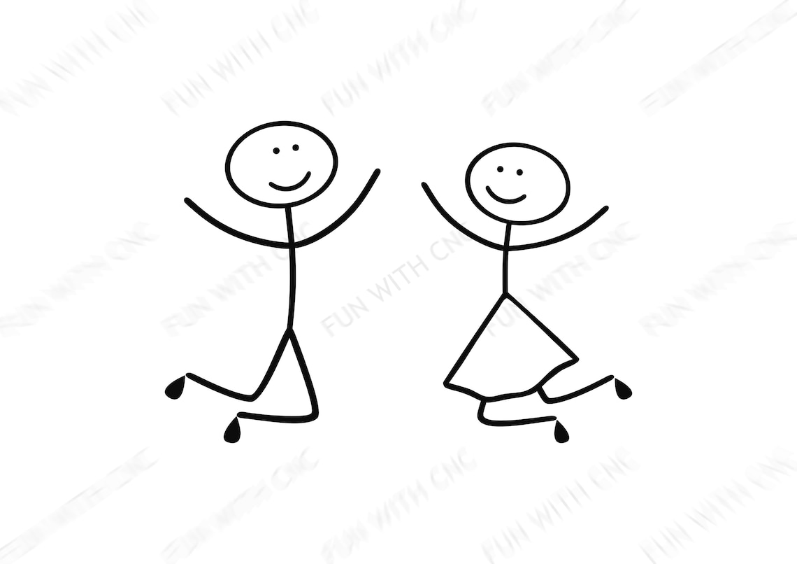 Stick People Happy Couple in Love - Digital Download Files for Your Diy ...