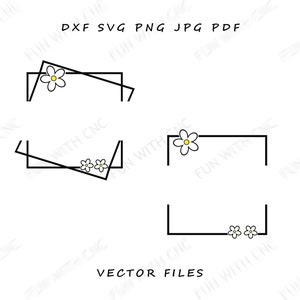 Square and Double Square Digital Frame With Daisy Flowers, Instant ...