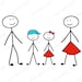 Stick People Svg, Family Stick Figure Clipart, Family Cartoon ...