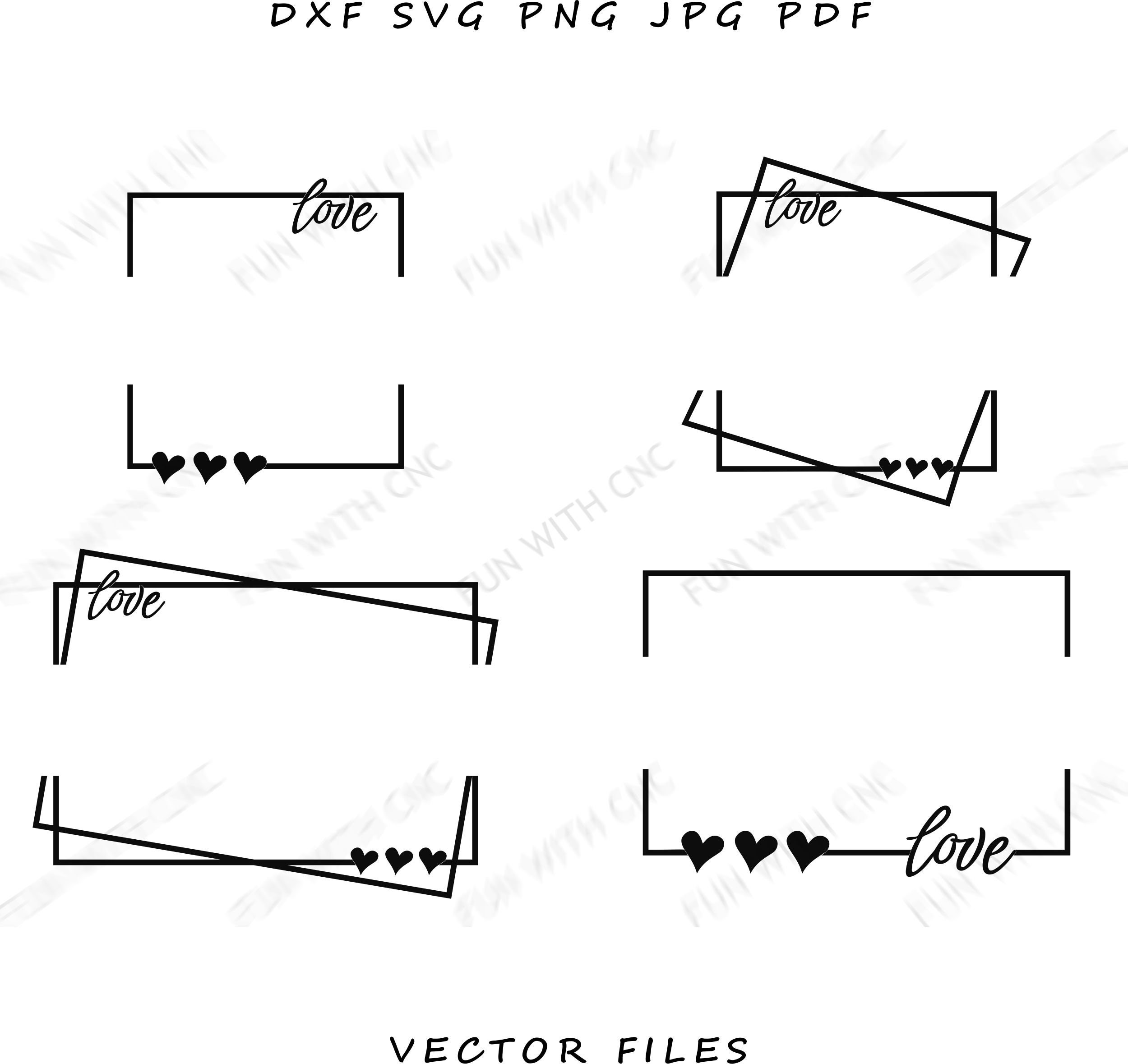 Love Frame Bundle, Valentines Day Frame Set, Split Square and Rectangle ...