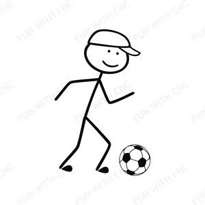 Soccer Player Svg, Stick Figure Soccer Boy, Football Player Svg, Sports ...