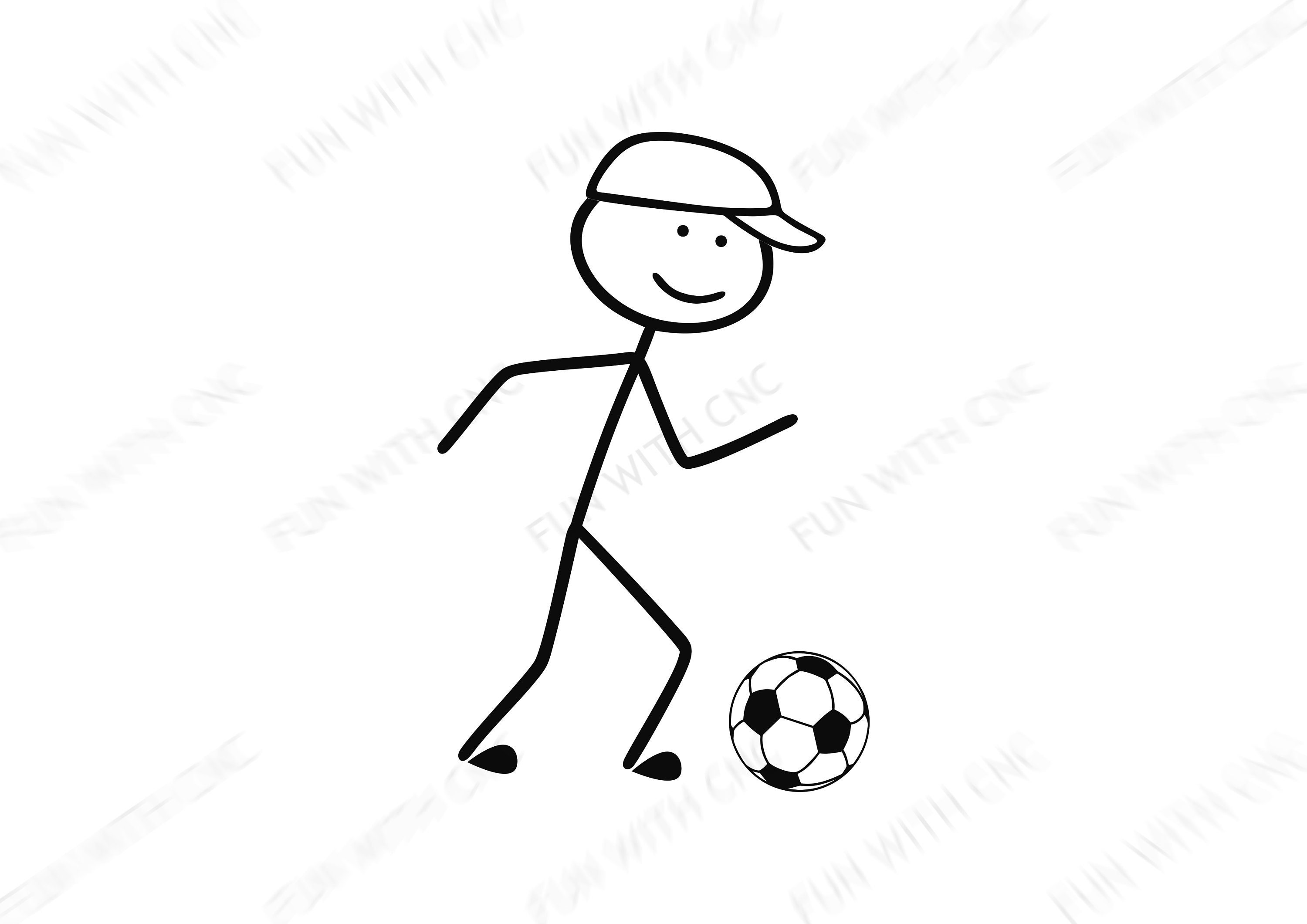 Soccer Player Svg, Stick Figure Soccer Boy, Football Player Svg, Sports ...