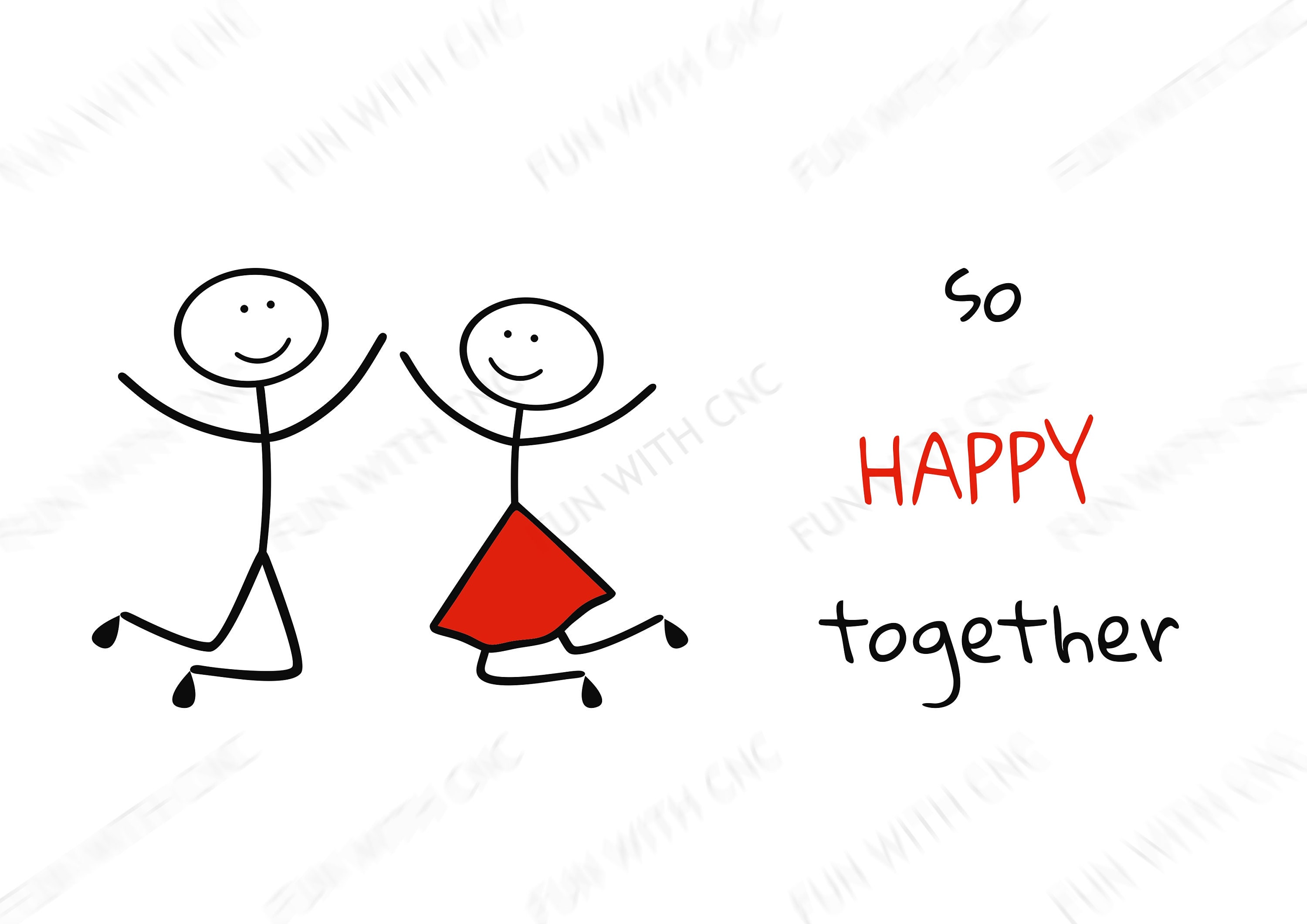 Be Happy Together | Happy Couple Stick People Svg | Good Things Happen ...