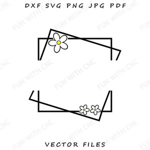 Square and Double Square Digital Frame With Daisy Flowers, Instant ...