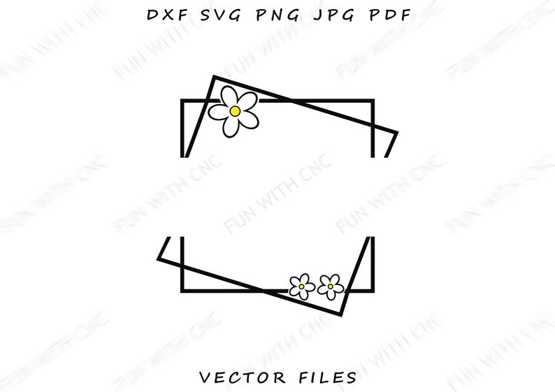 Square and Double Square Digital Frame With Daisy Flowers, Instant ...