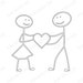 Stickman in Love | Stick Figures Couple | Couple in Love Svg | Love ...
