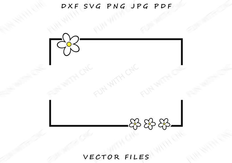 Rectangle and Double Rectangle Digital Frame With Daisy Flowers ...