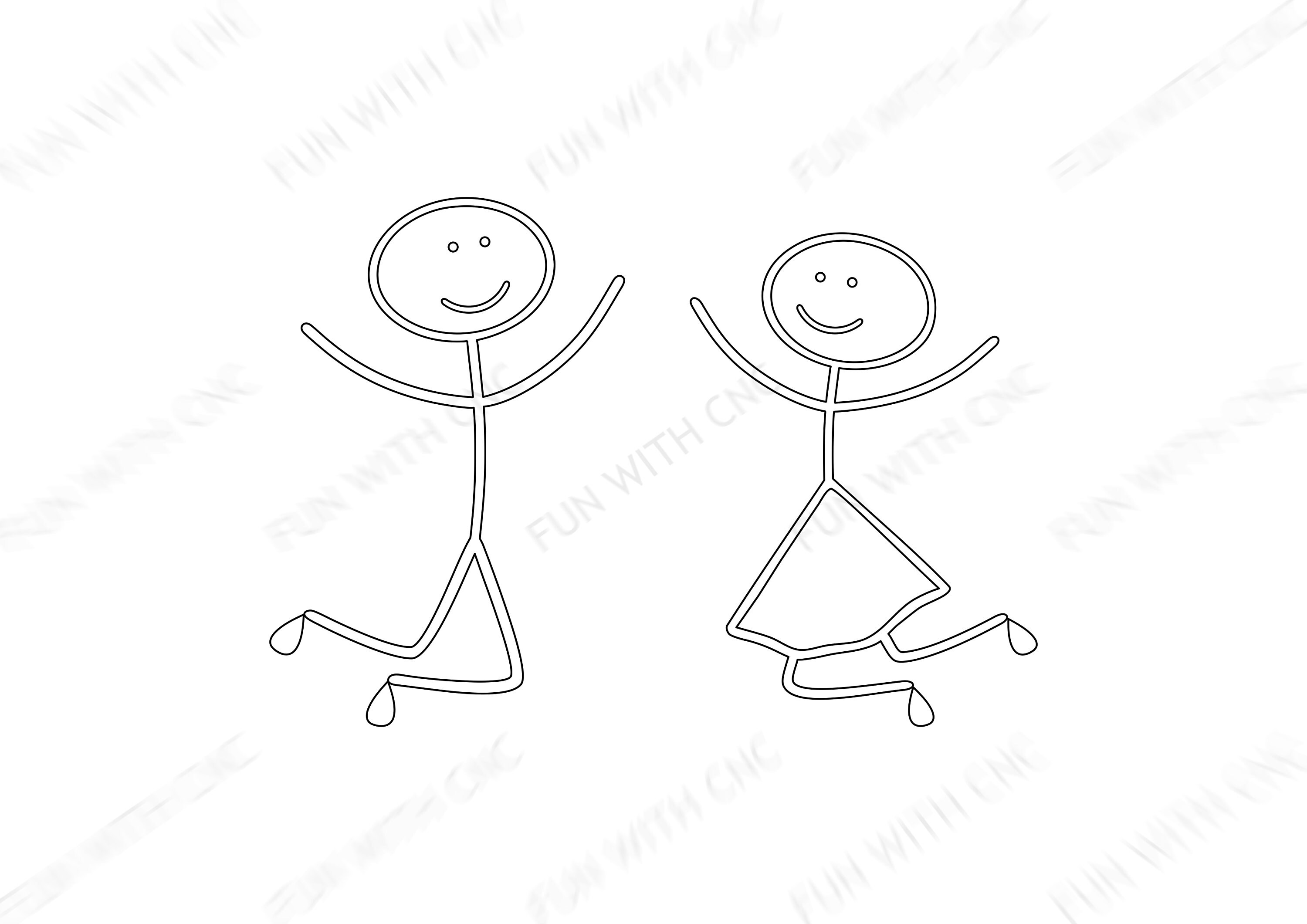 Stick People Happy Couple in Love - Digital Download Files for Your Diy ...