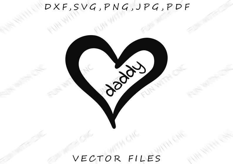 Heart for Daddy Svg Happy Fathers Day Dad Svg 3 Black - Etsy
