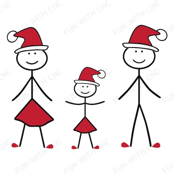 Stick Figure Family Christmas Cards - Etsy
